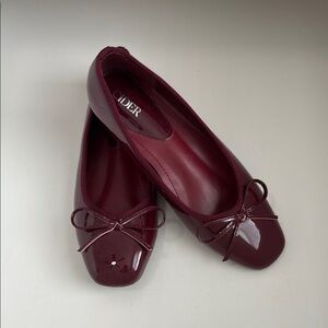 Cider | Shoes | Cider Red Flats With Decorative Bows And Glossy Finish ...